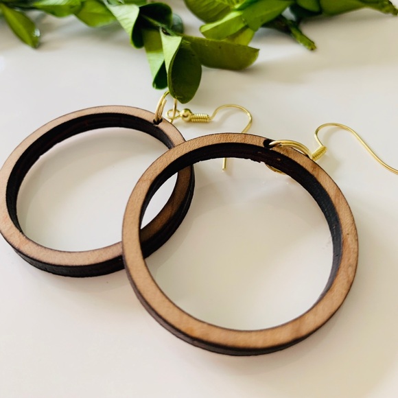 Jewelry | Magnolia Large Wooden Hoops | Poshmark